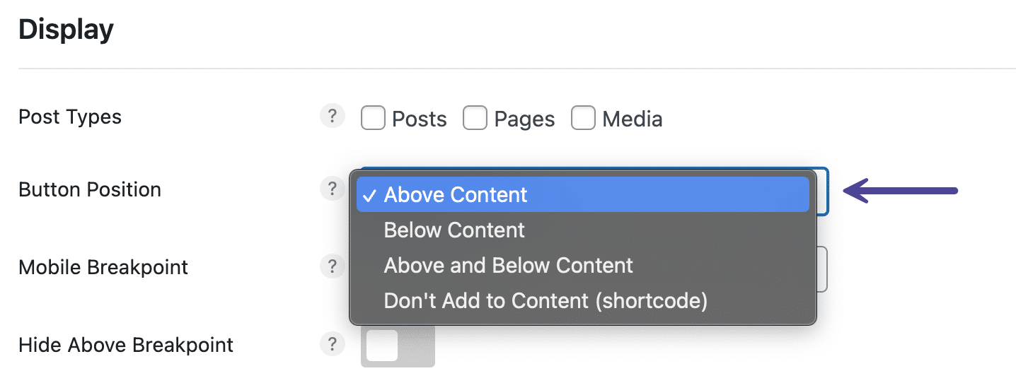 How to change inline content share buttons position - Novashare