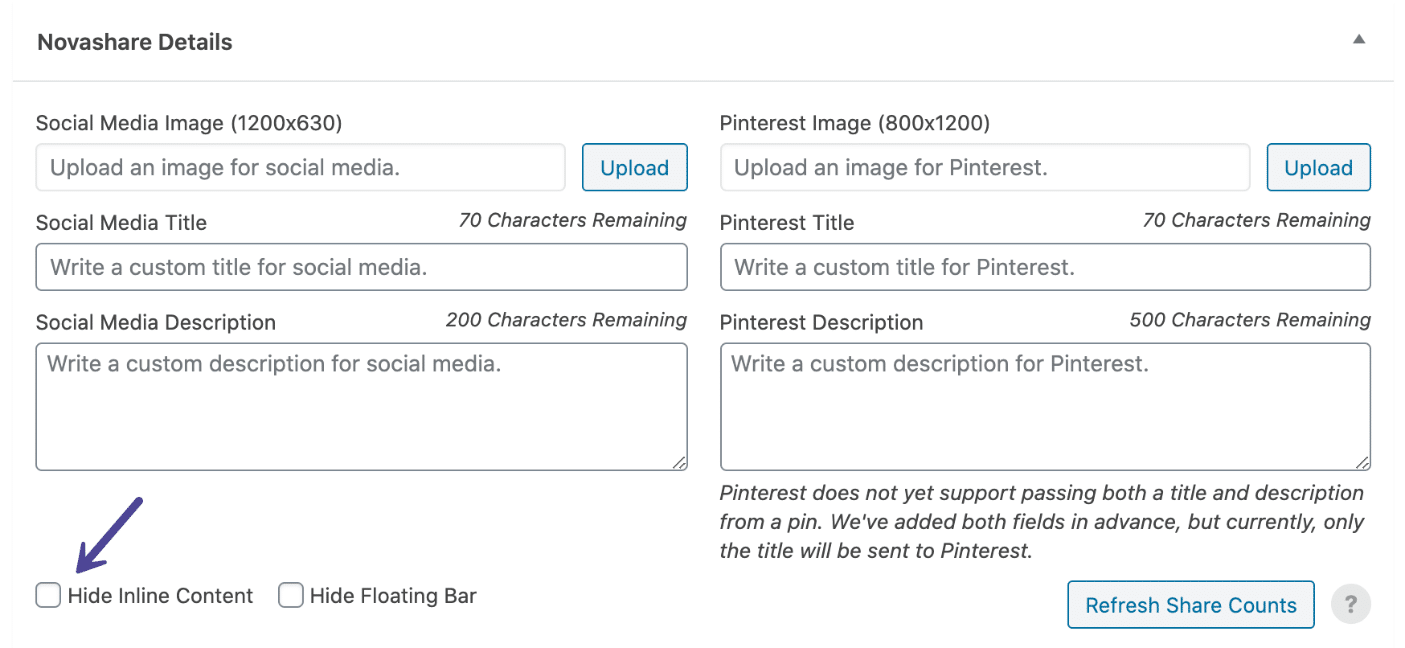 How to configure individual post meta details - Novashare