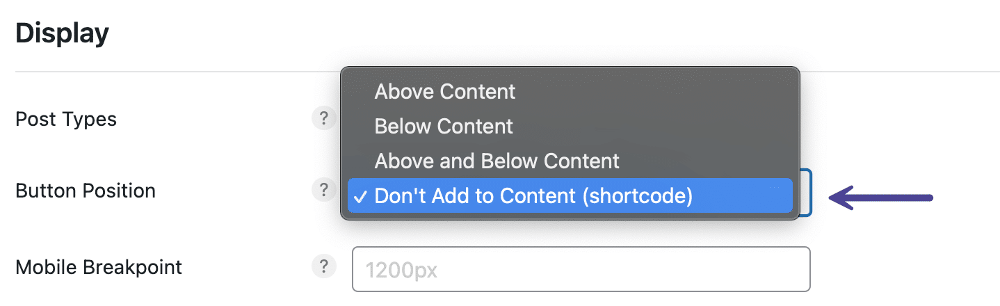 How to display inline, floating, and follow buttons with a shortcode