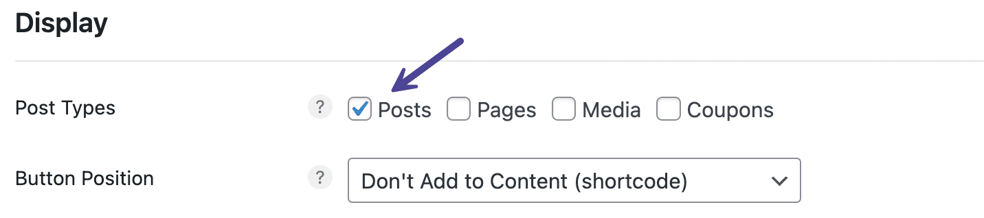 How to display inline, floating, and follow buttons with a shortcode