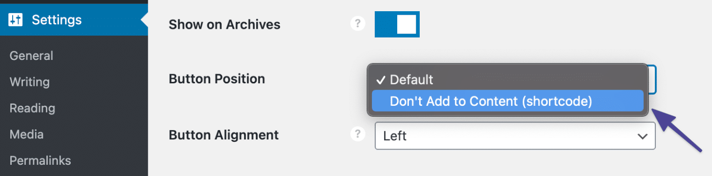 How to display inline, floating, and follow buttons with a shortcode