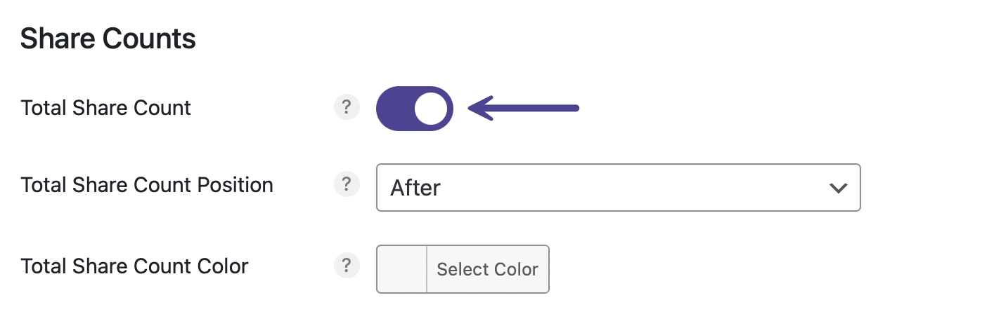 How to enable share counts (total and network) - Novashare