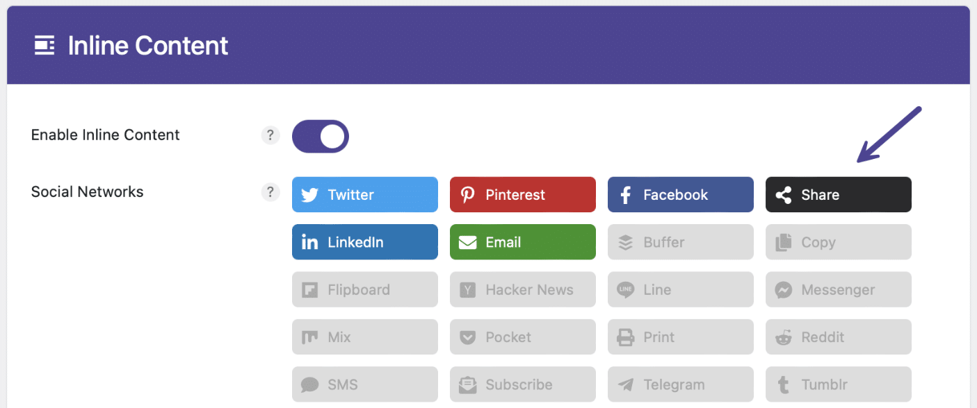 How to enable and customize the share button - Novashare