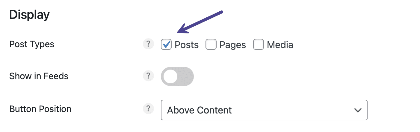 Choose which post types display social share buttons - Novashare