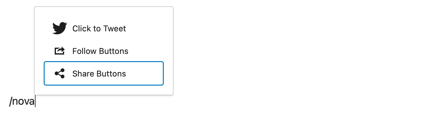 How to use the social share buttons block - Novashare
